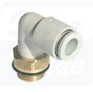 [KQ2VT08-01AS] KQ2VT, Złącza wtykowe białe - przyłączka kątowa 3-krotna, nastawna, z gwintem ...